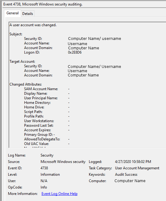 What2Log - Account Changed