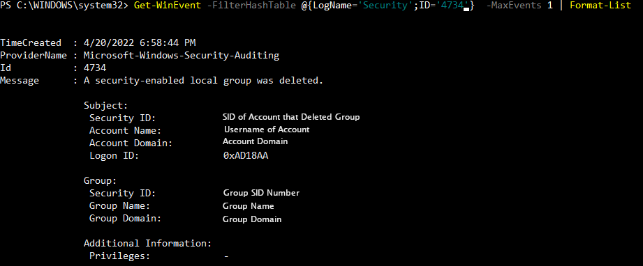 What2Log - Group Deletion
