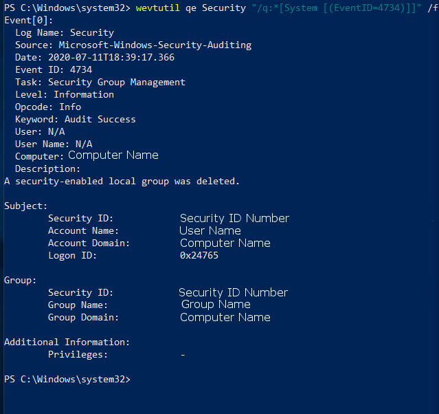 What2Log - Group Deletion