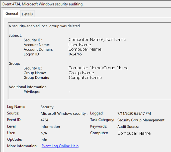 What2Log - Group Deletion