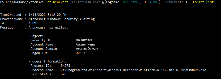 What2Log - Process Termination