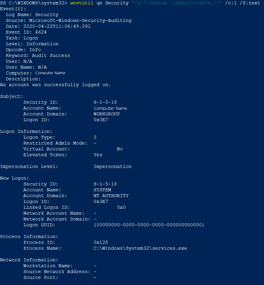 What2Log Windows WevtUtil What2Log Windows WevtUtil