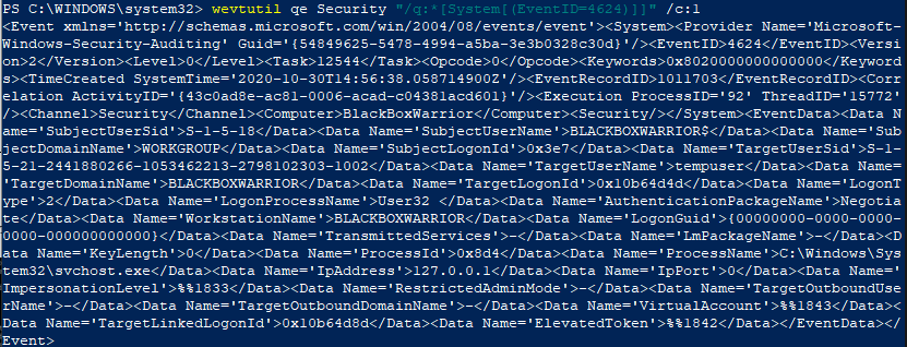 What2Log - Windows WevtUtil