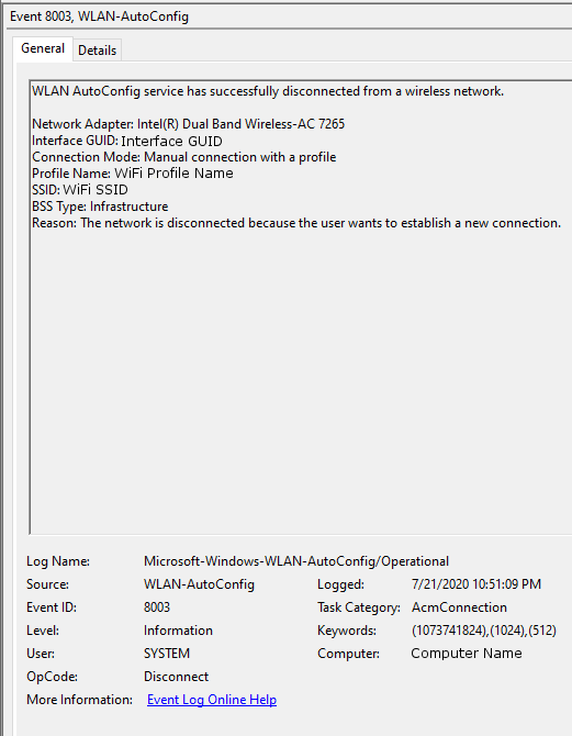 What2Log - WiFi Disconnection