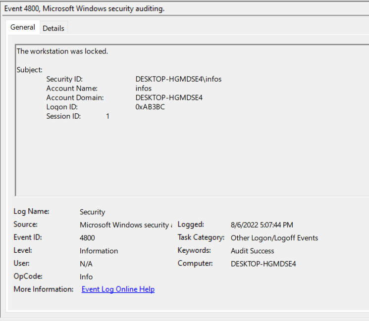 What2Log - Workstation Locked